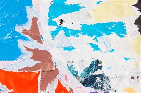 파란색 빨간색과 노란색 찢어진 초라한 오래된 더러운 종이 질감 배경 0명에 대한 스톡 사진 및 기타 이미지 0명 거친 구겨진 Istock