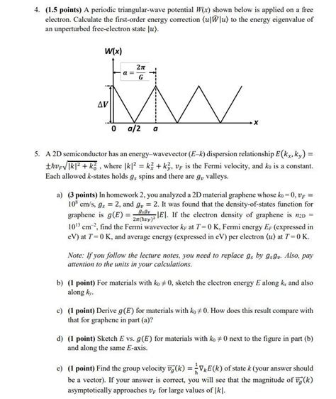 Solved Points A Periodic Triangular Wave Potential Chegg