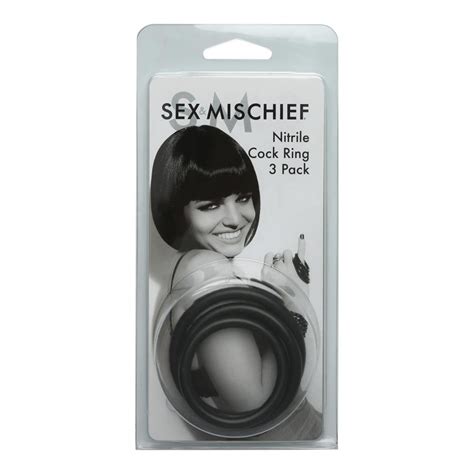 Sex And Mischief Nitrile Cock Ring Pack Of 3