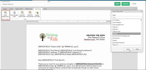 Sample Mail Merge Templates Associationsphere