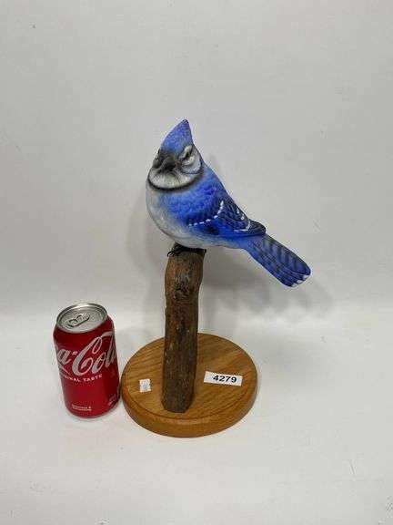 Louis Lemke Carved Blue Jay Sculpture Dixons Auction At Crumpton