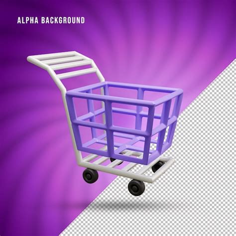 쇼핑 카트 3d 그림 아이콘 또는 3d 쇼핑 트롤리 아이콘 그림 프리미엄 Psd 파일