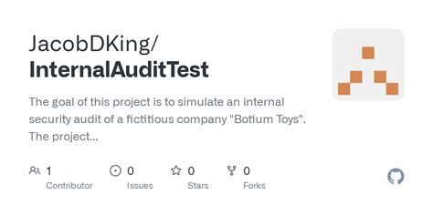 Github Jacobdkinginternalaudittest The Goal Of This Project Is To