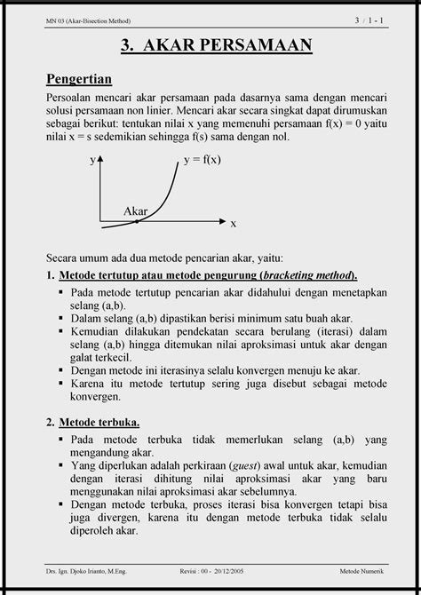 Gema Riptek Mn 03 Akar Persamaan Bisection Method