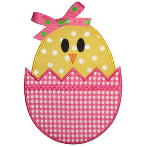 Easter Egg Chick Machine Embroidery Applique Design Etsy