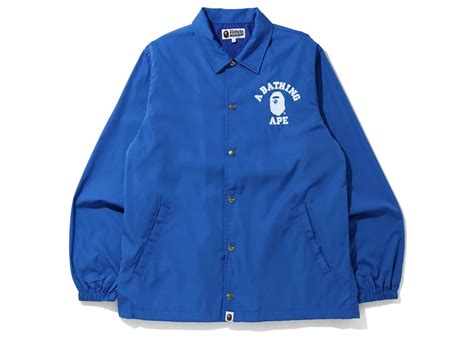 Bape College Coach Jacket Blue Side Kicks