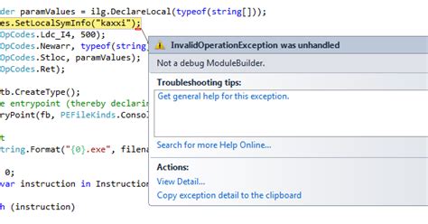 Andreas Grech S Blog Fixing Not A Debug ModuleBuilder Thrown By SetLocalSymInfo