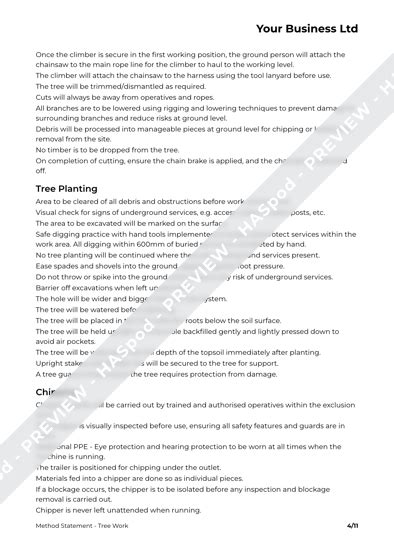 Tree Work Method Statement Template Haspod