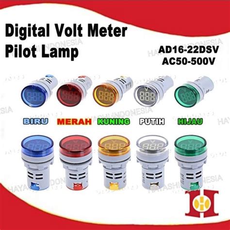 Jual Pilot Lamp LED Dengan Indikator Volt AC 220V AD16 22DSV Shopee Indonesia