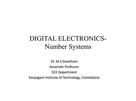 Digital Electronicsnumber Systemspdf