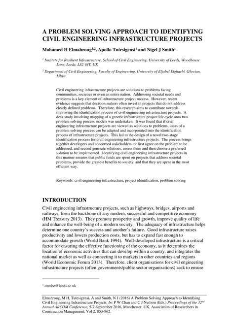 Pdf A Problem Solving Approach To Identifying Civil Engineering