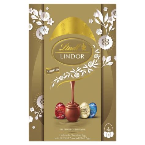 Lindt Lindor Milk Chocolate Egg With Lindor Assorted Filled Eggs 322g Dunnes Stores