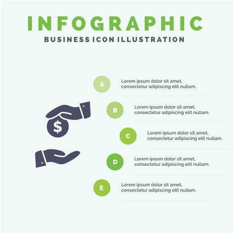 bribe bribery bureaucracy corrupt solid icon infographics 5 steps