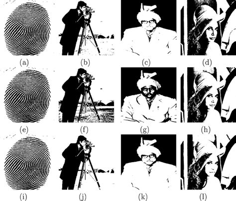 Bi Level Segmented Images Obtained For Fingerprint Cameraman Man And Download Scientific
