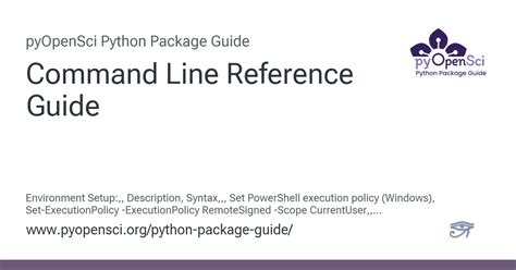 Command Line Reference Guide — Python Packaging Guide