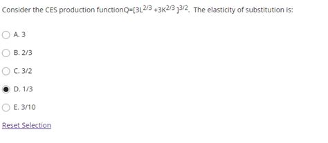Solved Consider The Ces Production Functionq