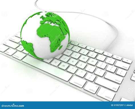 Earth Globe Over Keyboards Computer Stock Illustration Illustration Of Locker Network 31957297