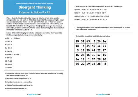 Y1 Activities For Find And Make Number Bonds Spring Term Block 1 Addition And Subtraction