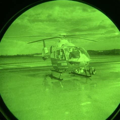 Helicopter Through Night Vision Goggles Hampshire And Isle Of Wight Air Ambulance