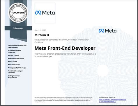 Mithun Dharuman On Linkedin Coursera Meta Html Css Bootstrap