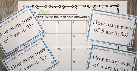 Division Model With Arrays Task Cards Fern Smith S Classroom Ideas