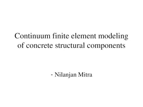 pdf continuum finite element modeling of concrete structural