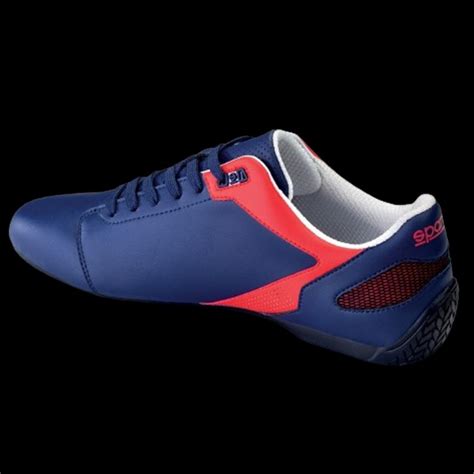 Martini Shoes Sparco Sport Sneakers Navy Blue Red Synthetic Leather Men