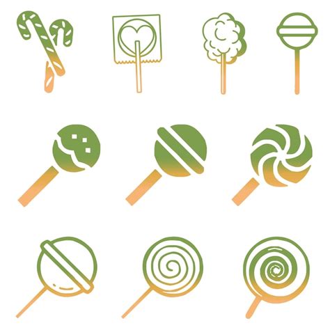 Premium Vector Sugar And Candy Icon Collection