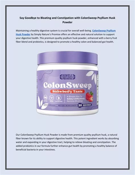 PPT Say Goodbye To Bloating And Constipation With ColonSweep Psyllium