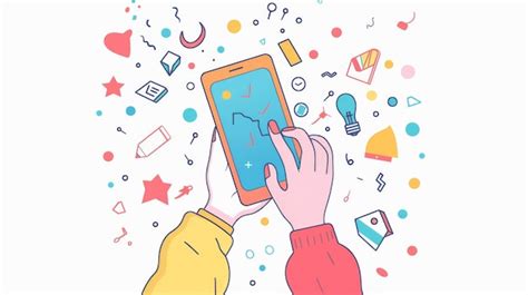 Premium Photo Hand Touching The Screen Of A Mobile Phone Information Spreads Over The Network