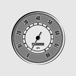 Retro Speedometer Gauge Isolated On White Vector Image