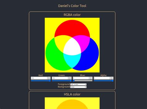 Github Danielxburns Color Picker Color Picker For Rgba And Hsla Colors Using Sliders And Text