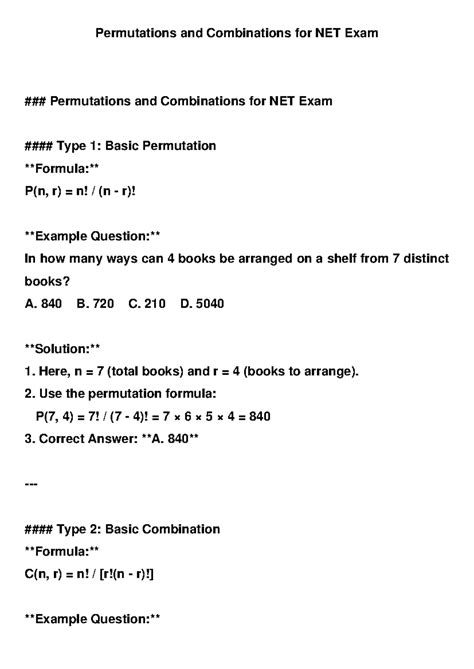 Permutations Combinations Net Permutations And Combinations For Net Exam Permutations And