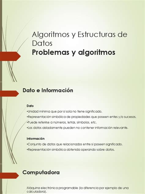 Problemas Y Algoritmos Pdf Algoritmos Lenguaje De Programación