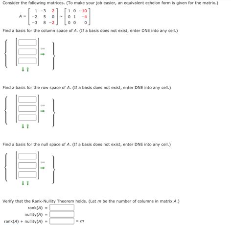 Solved Consider The Following Matrices To Make Your Job