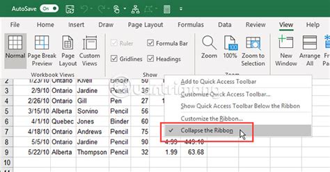 làm việc với ribbon excel tự học excel