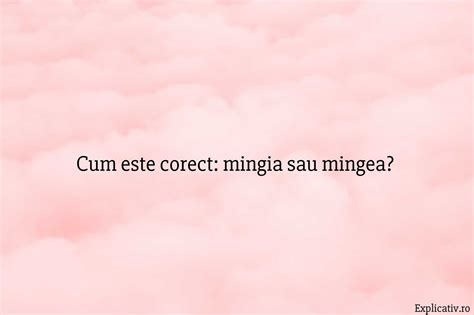 Cum Este Corect Mingia Sau Mingea ️ Explicativ
