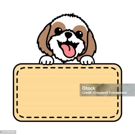 프레임 테두리 템플릿 만화 벡터 일러스트 레이 션과 재미 있는 Shih Tzu 개 시추에 대한 스톡 벡터 아트 및 기타 이미지 시추 가축 강아지 개 Istock