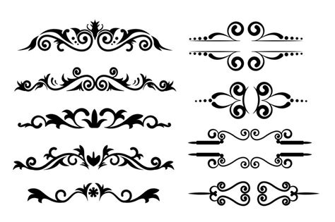Premium Vector Vintage Swirl Ornament Line Flourish Set Filigree Calligraphic Ornamental Curls