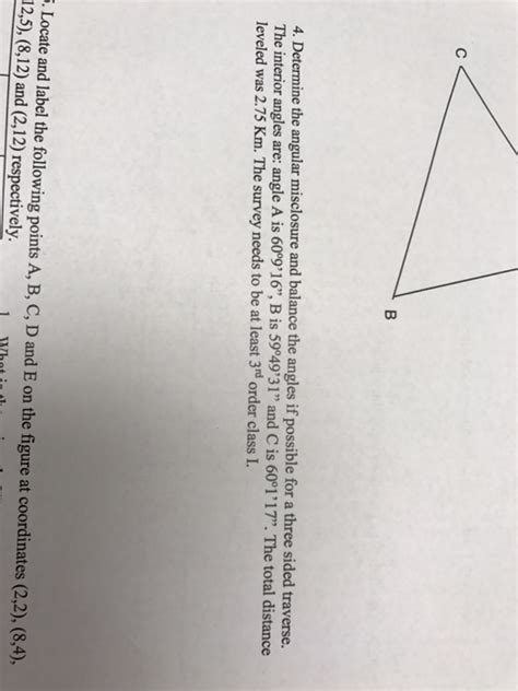 determine the angular misclosure and balance the