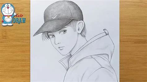 آموزش طراحی با مداد برای مبتدیان پسر با کلاه