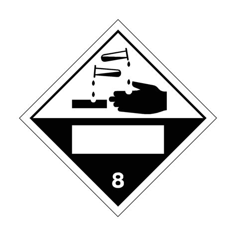 Corrosive 8 Text Box Sticker Safety Uk