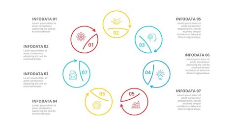 Premium Vector Cyclic Lines Infographic Modern Infographic Design Template With 7 Options