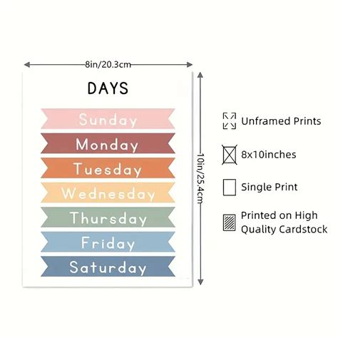 Classroom Decor Days Months Decor Educational Posters Temu