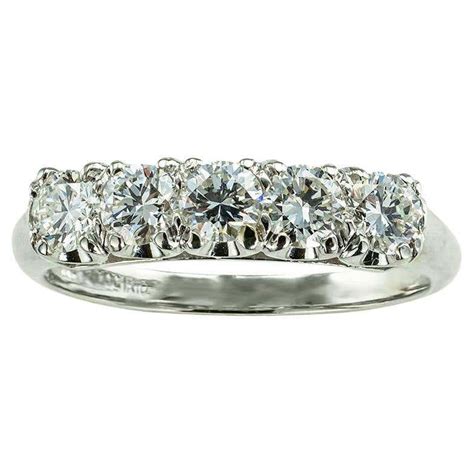Vintage Five Stone Diamond Platinum Ring At 1stdibs