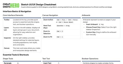 sketch ui ux design cheatsheet cheat sheets hero