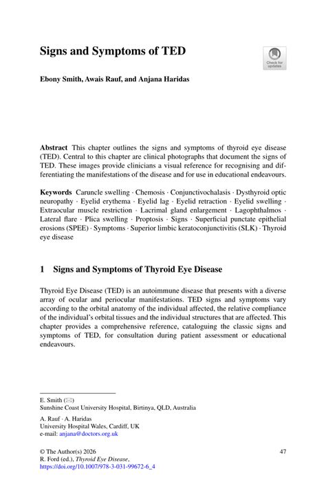 Pdf Signs And Symptoms Of Ted