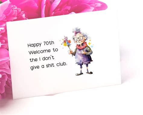 70th Birthday Card Funny T For Women Sarcastic Humorous Old Lady