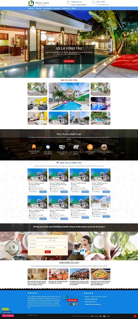 theme wordpress cho thuê villa khách sạn giá rẻ