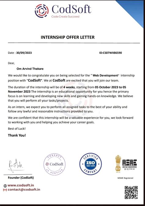 Om Thakare On Linkedin Codsoft